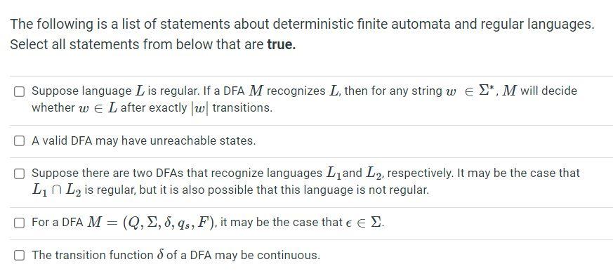 Solved The following is a list of statements about | Chegg.com