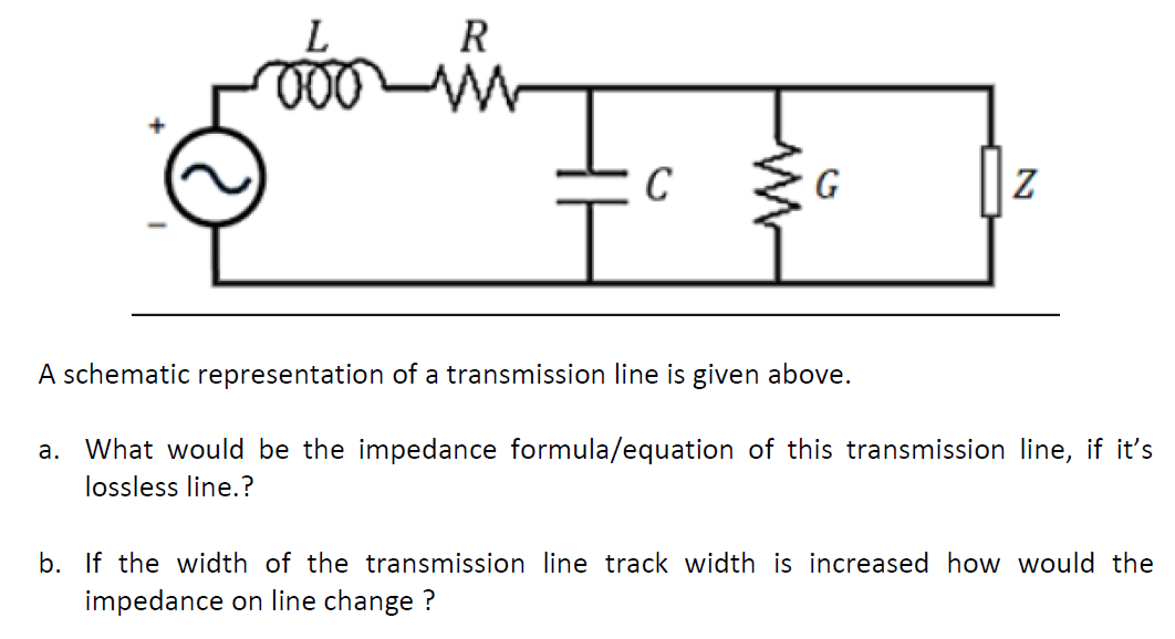 Solved A schematic representation of a transmission line is | Chegg.com