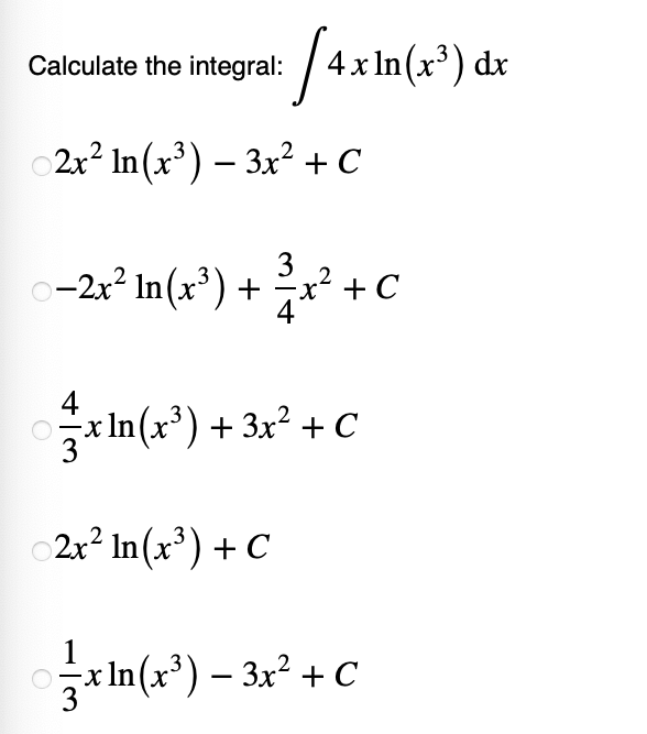 Solved Calculate the integral: | Chegg.com