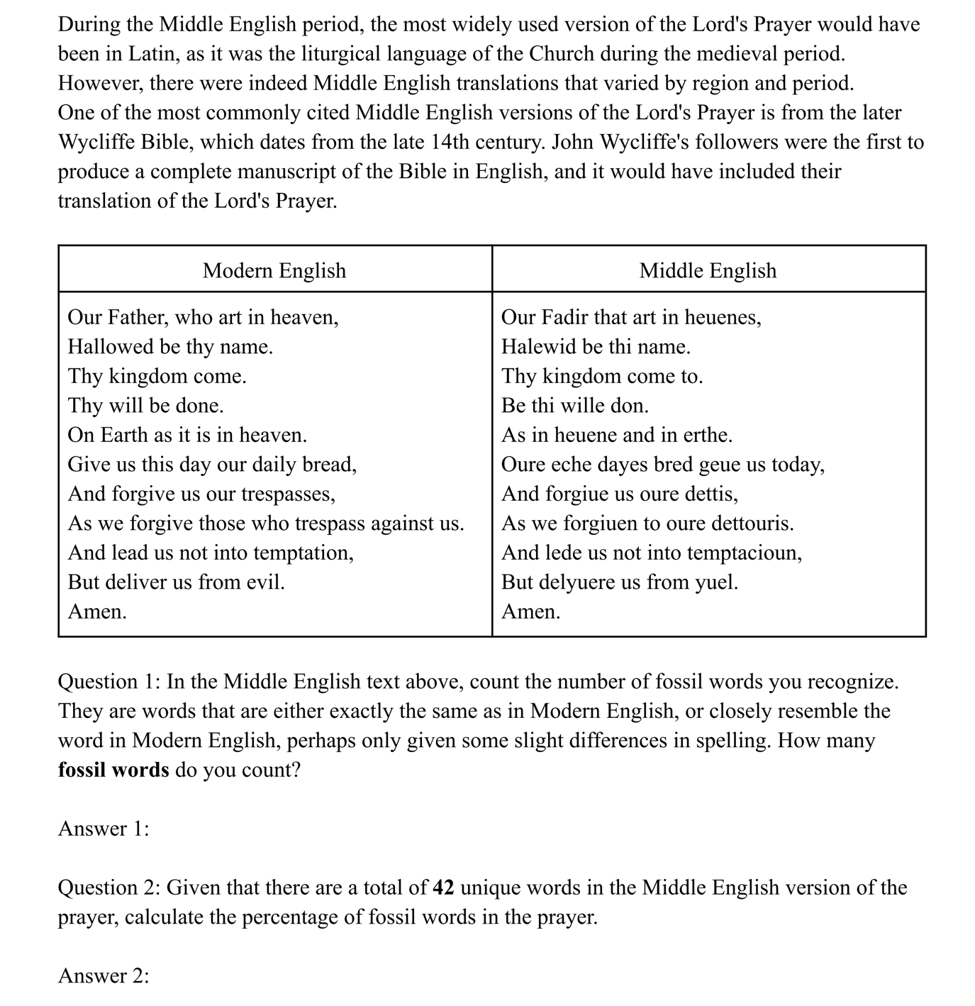 During the Middle English period, the most widely | Chegg.com