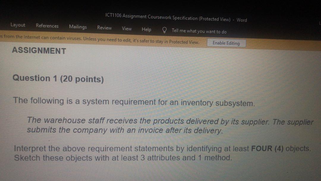 Solved ICT1106 Assignment Coursework Specification | Chegg.com