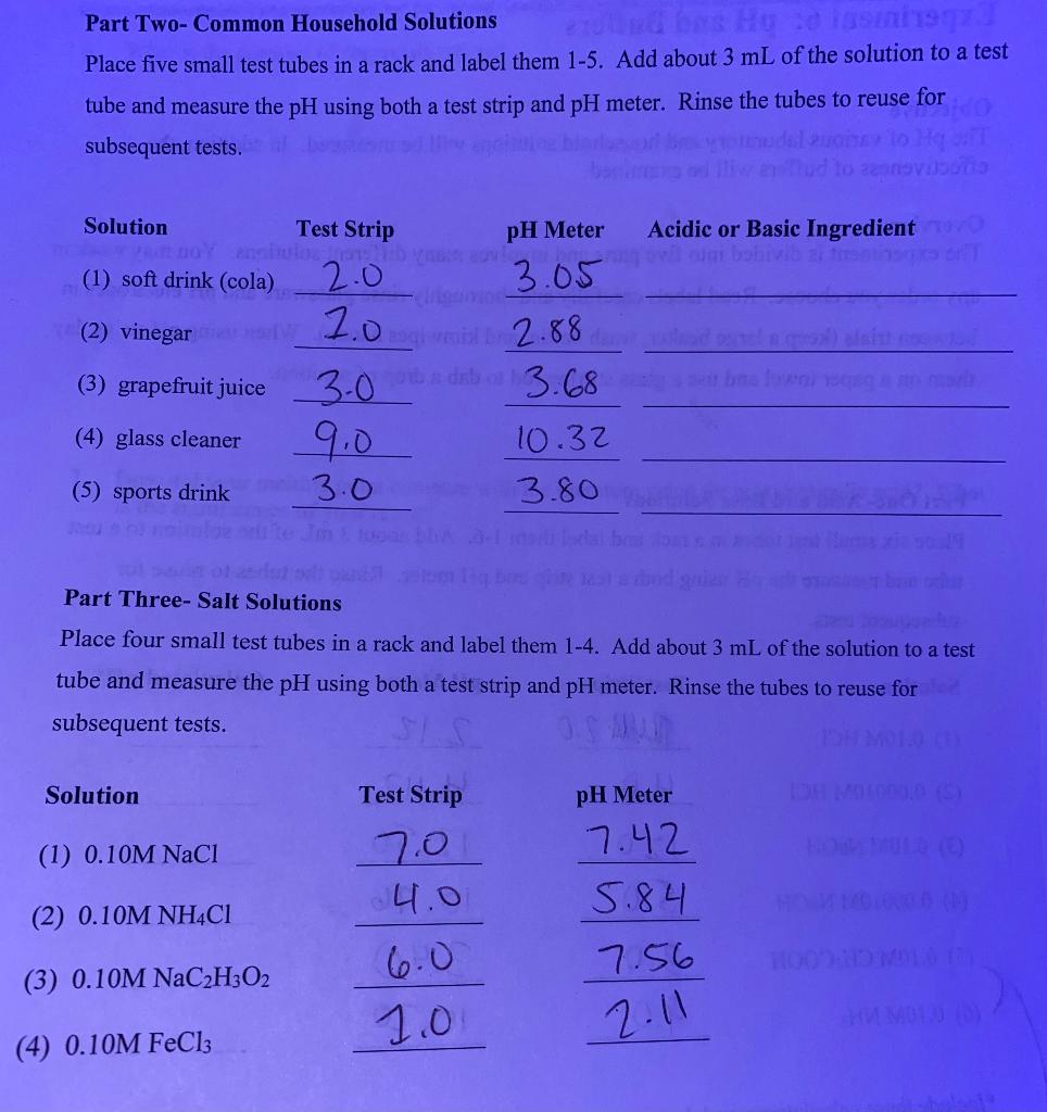 Solved Experiment 6: pH and Buffers Objective The pH of | Chegg.com