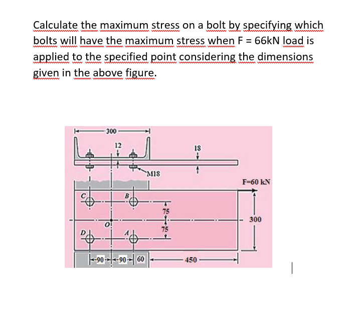 Solved Calculate the maximum stress on a bolt by specifying | Chegg.com