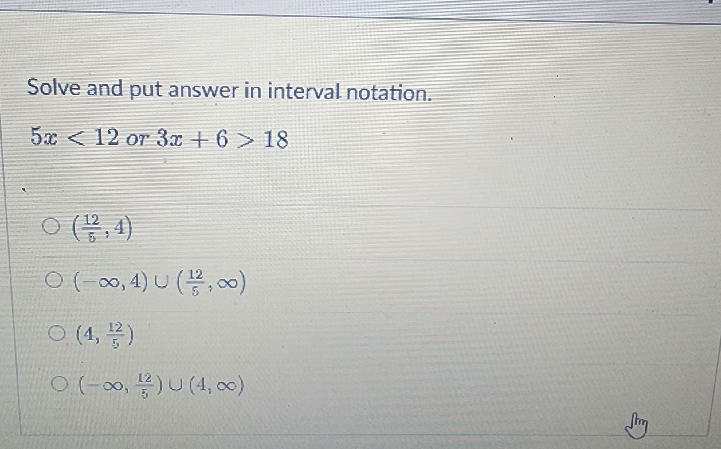 Solved Solve and put answer in interval | Chegg.com
