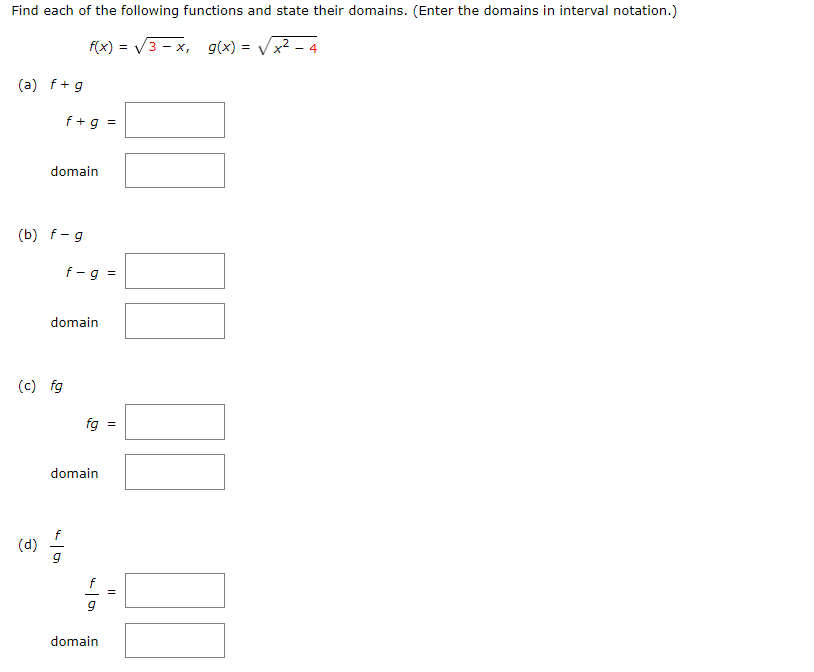 Solved Find each of the following functions and state their | Chegg.com