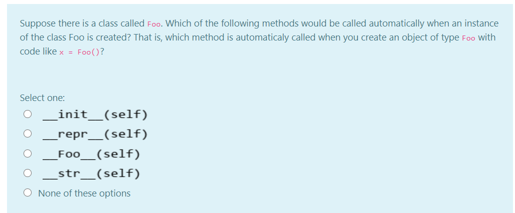 Suppose there is a class called Foo. Which of the | Chegg.com