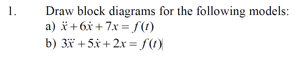 Solved Draw block diagrams for the following models: a) | Chegg.com