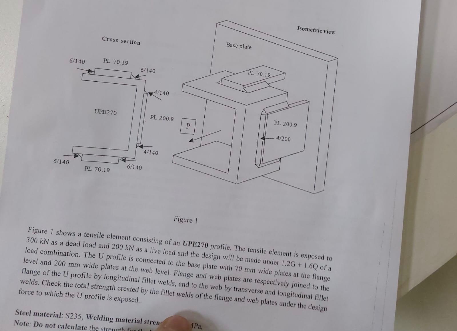 Solved Figure 1Figure 1 ﻿shows a tensile element consisting | Chegg.com