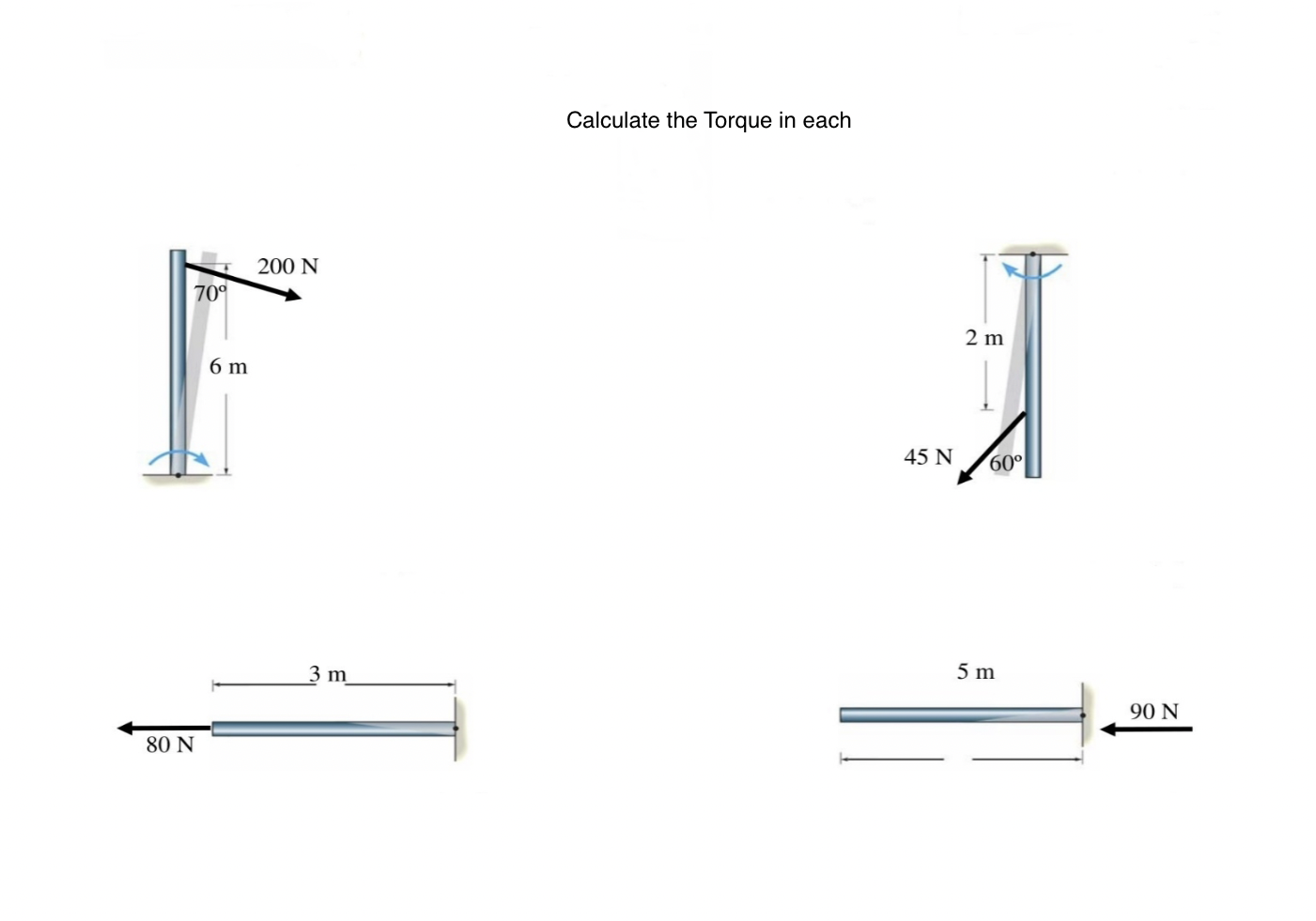 Solved Calculate the Torque in each | Chegg.com