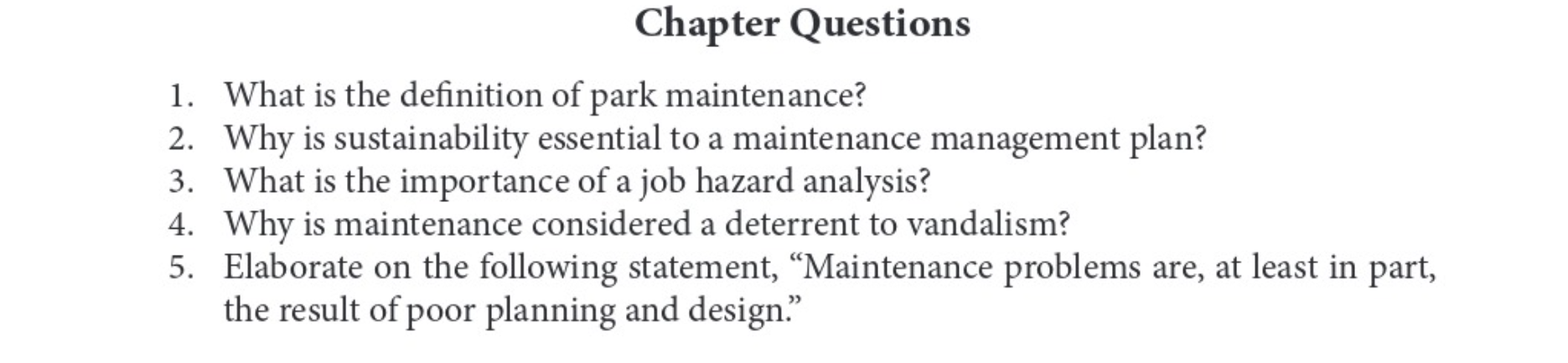 Solved Chapter Questions 1. What is the definition of park | Chegg.com