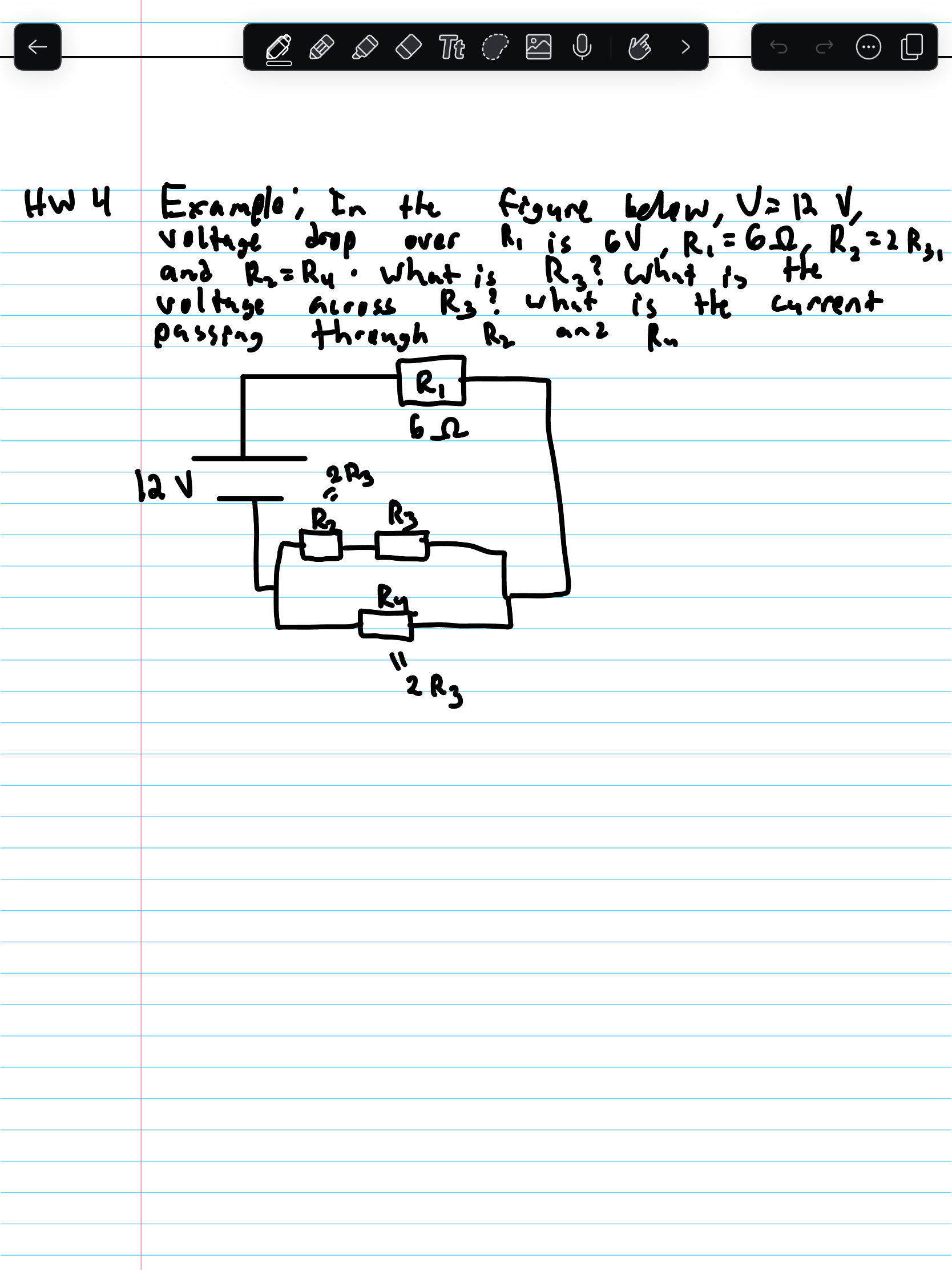 Solved In the figure below, V=12V, ﻿voltage drop over R1 ﻿is | Chegg.com