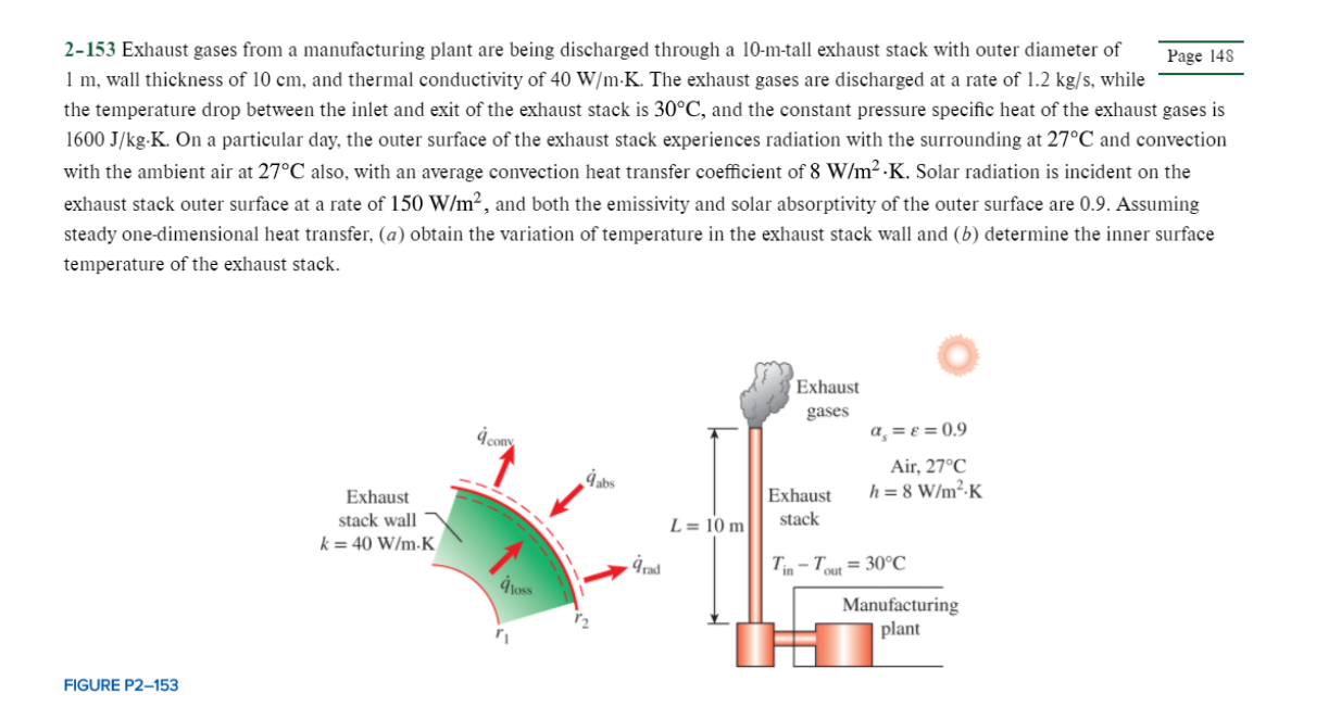 Solved 2-153 Exhaust gases from a manufacturing plant are | Chegg.com