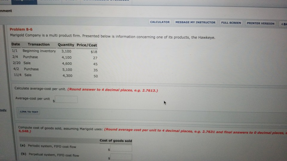 Solved nment CALCULATOR MESSAGE MY INSTRUCTOR FULL SCREEN | Chegg.com