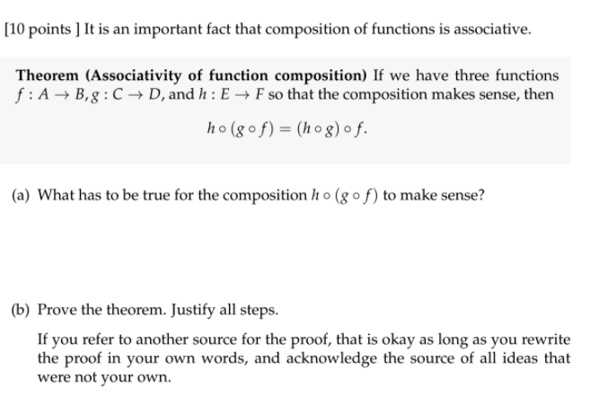 Solved [10 points ] It is an important fact that composition | Chegg.com