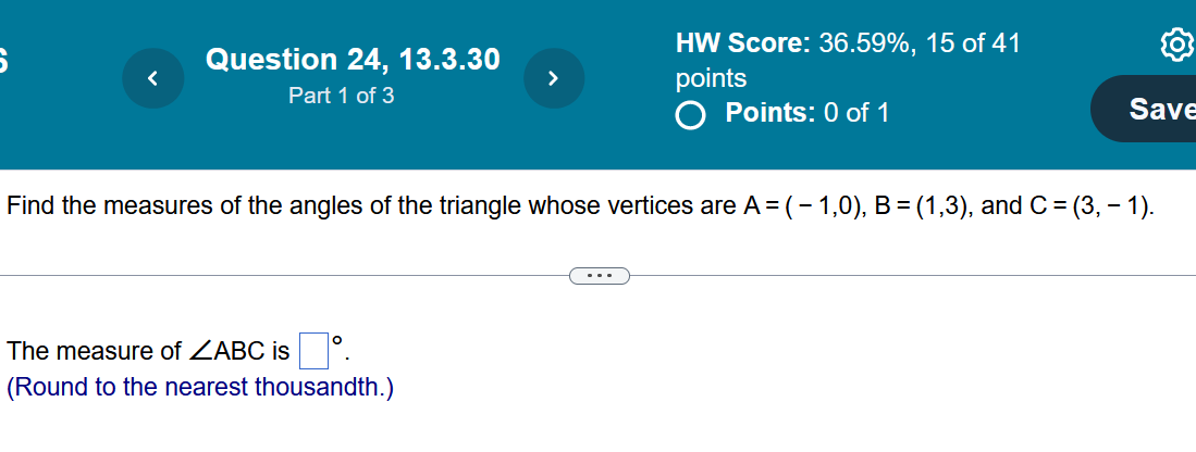 Solved Find the measures of the angles of the triangle whose | Chegg.com