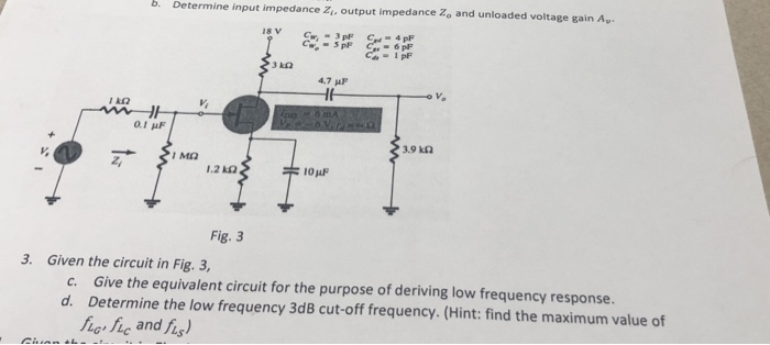 b. Determine input impedance Zi, output impedance Zo | Chegg.com
