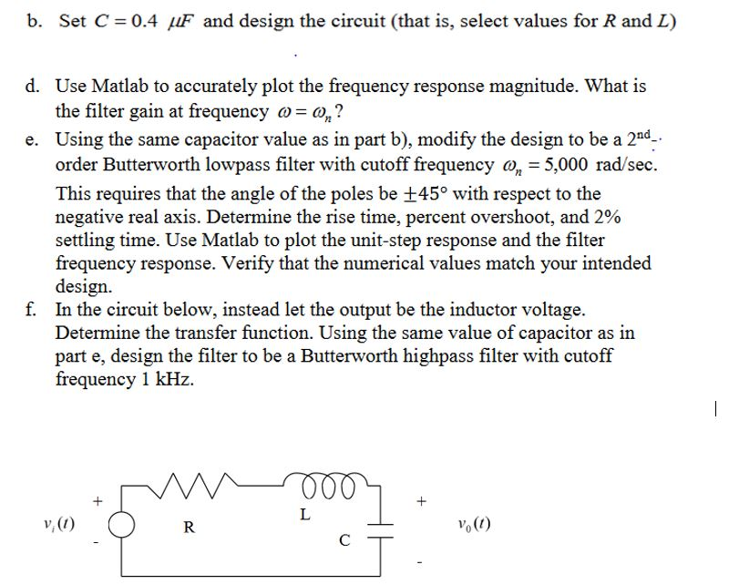 Solved Consider the 2nd-order RLC circuit shown below Vo (s) | Chegg.com