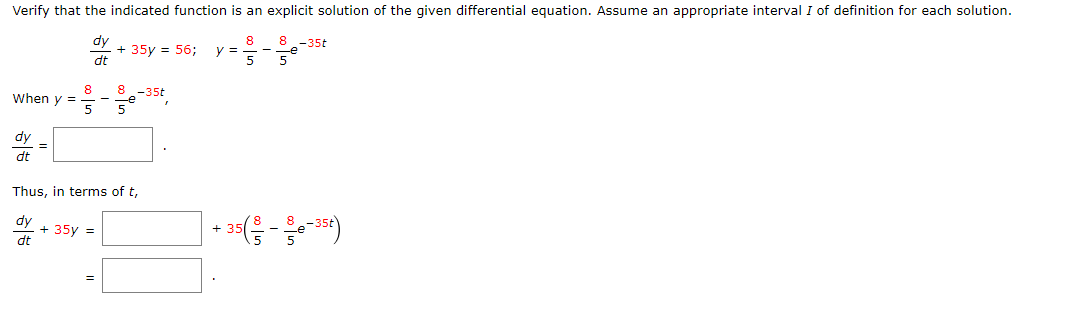 Solved Verify that the indicated function is an explicit | Chegg.com