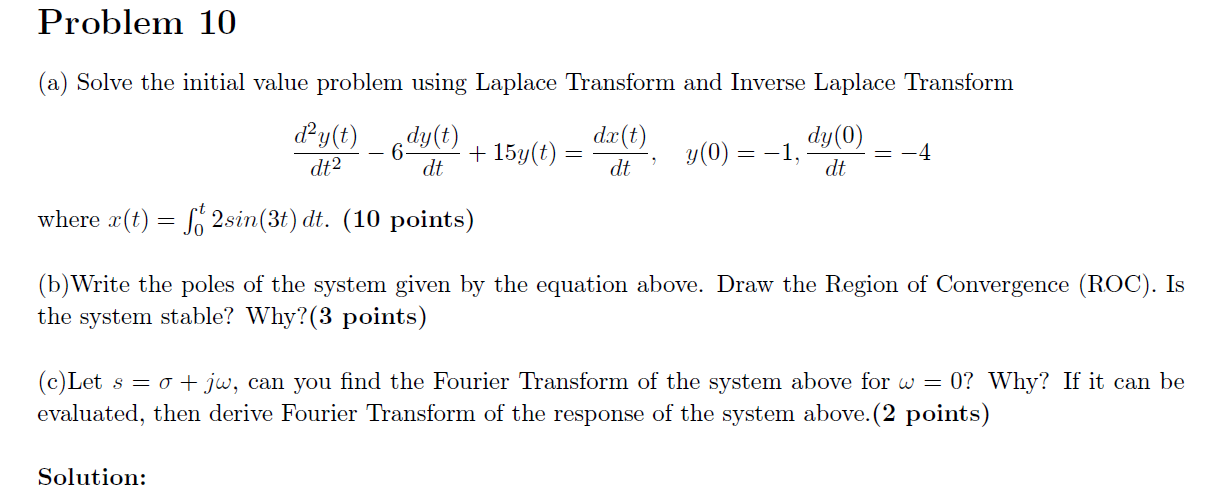 Solved (a) Solve the initial value problem using Laplace | Chegg.com