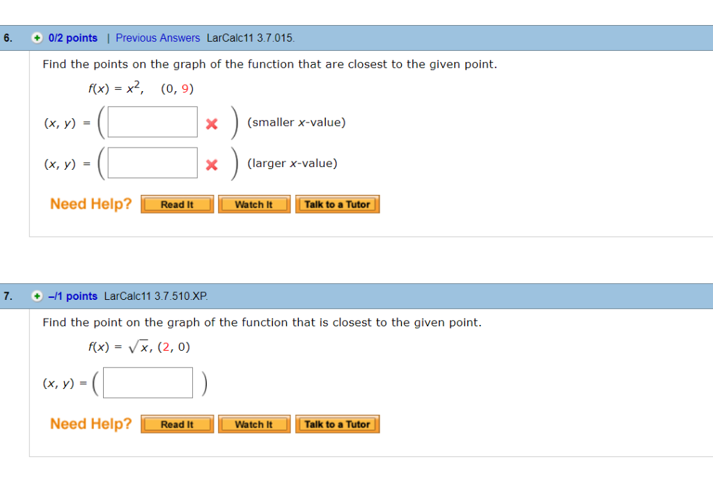 Solved 6. 0/2 points| Previous Answers LarCalc11 3.7.015 | Chegg.com Solved 6. 0/2 points| Previous Answers LarCalc11 3.7.015 | Chegg.com