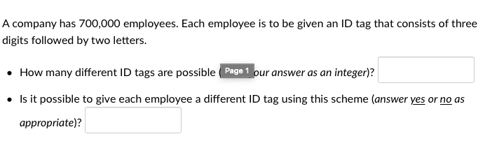 Solved A company has 700,000 employees. Each employee is to | Chegg.com