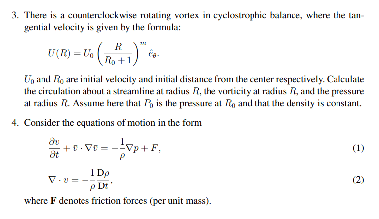 Solved There is a counterclockwise rotating vortex in | Chegg.com