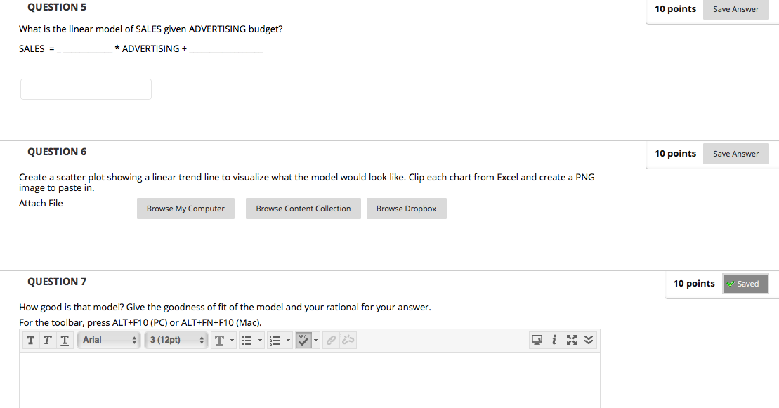 Solved QUESTION 5 10 points Save Answer What is the linear | Chegg.com