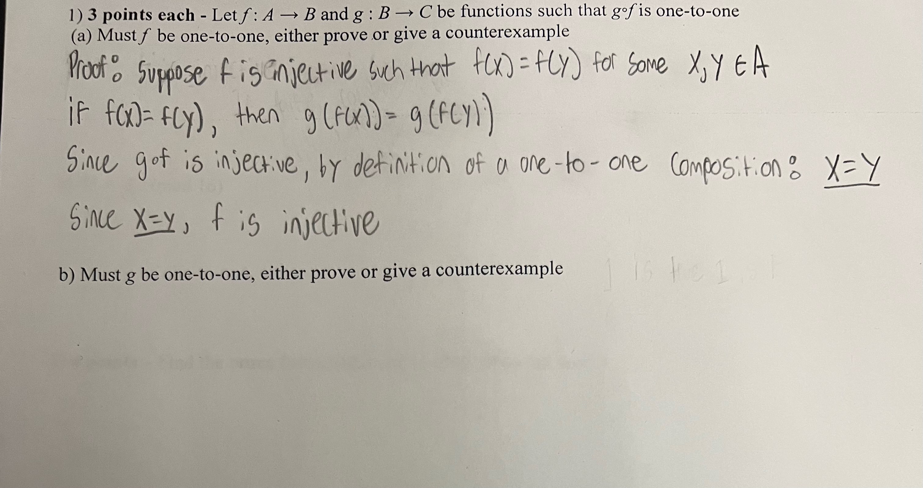 Solved Please only answer part B, the answer is that g is | Chegg.com