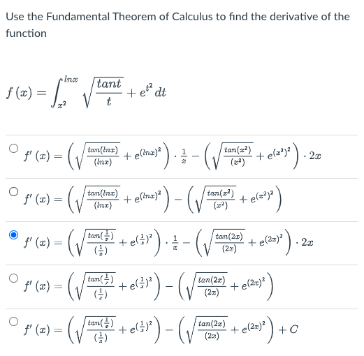 Solved Use the Fundamental Theorem of Calculus to find the | Chegg.com