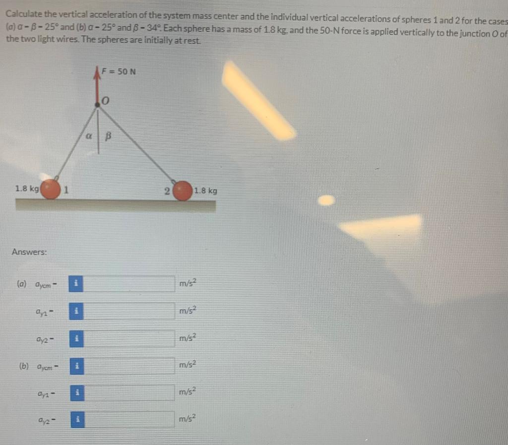 Solved Calculate the vertical acceleration of the system | Chegg.com