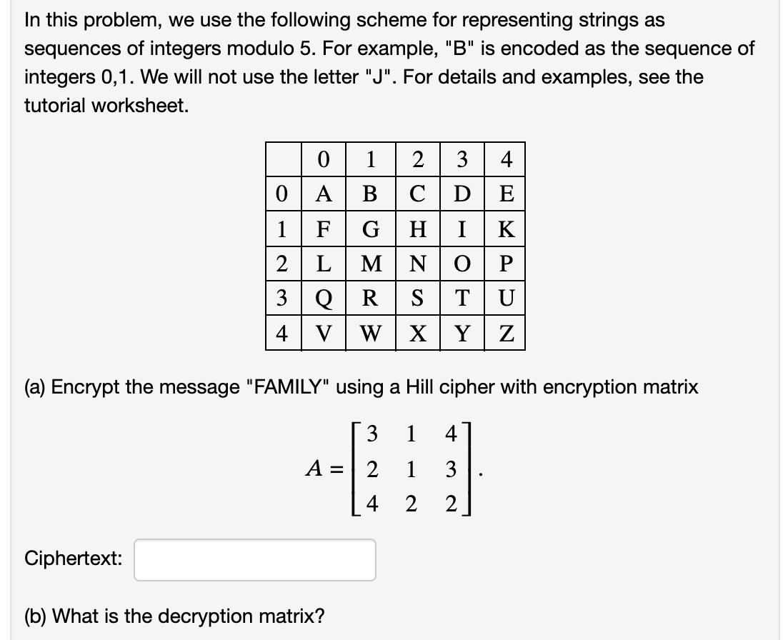 In this problem, we use the following scheme for | Chegg.com