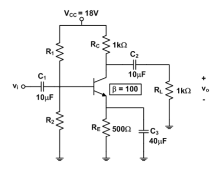 Solved Consider the common-emitter BJT amplifier as shown | Chegg.com