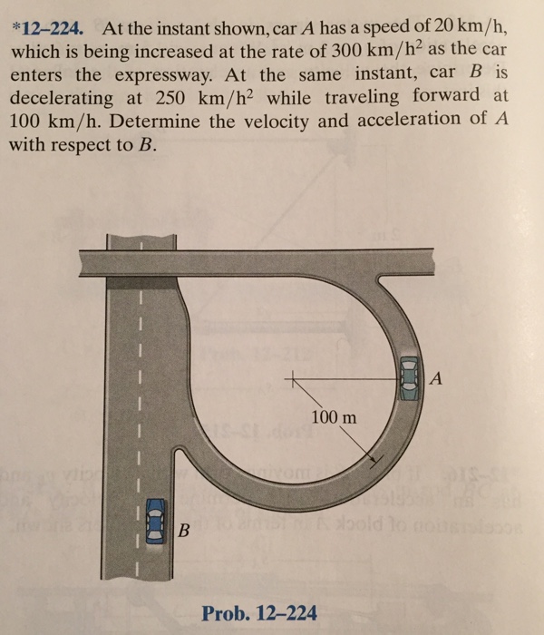Solved *12-224. At the instant shown, car A has a speed of | Chegg.com