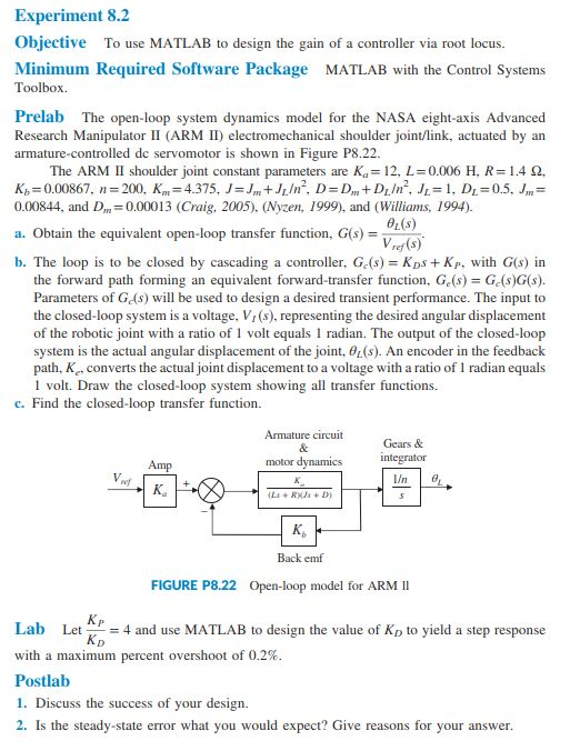 Experiment 8.2 Objective To use MATLAB to design the | Chegg.com