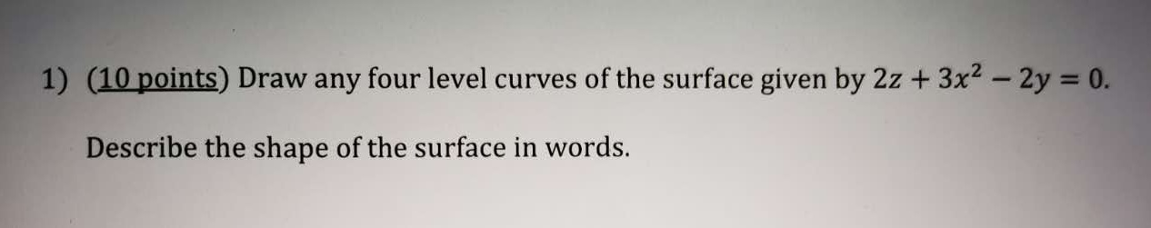 Solved Draw any four level curves of the surface given by 2z | Chegg.com