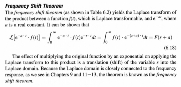 Solved 6.9 Use the frequency shift theorem and Table 6.1 to | Chegg.com