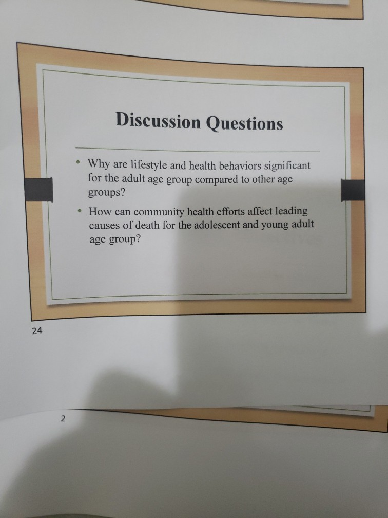 Solved Discussion Questions Why are lifestyle and health | Chegg.com