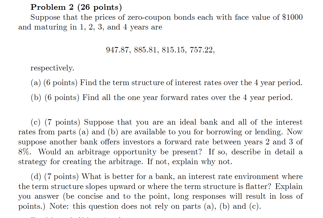 Solved Problem 2 (26 ﻿points)Suppose that the prices of | Chegg.com