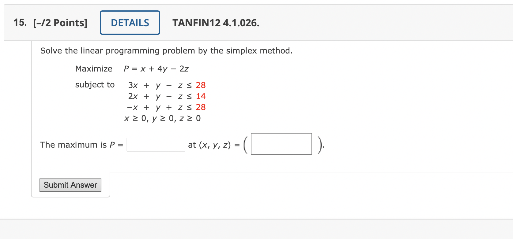 Solved Solve the linear programming problem by the simplex | Chegg.com