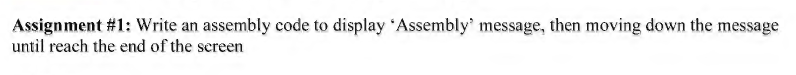 Solved Assignment #1: Write an assembly code to display | Chegg.com