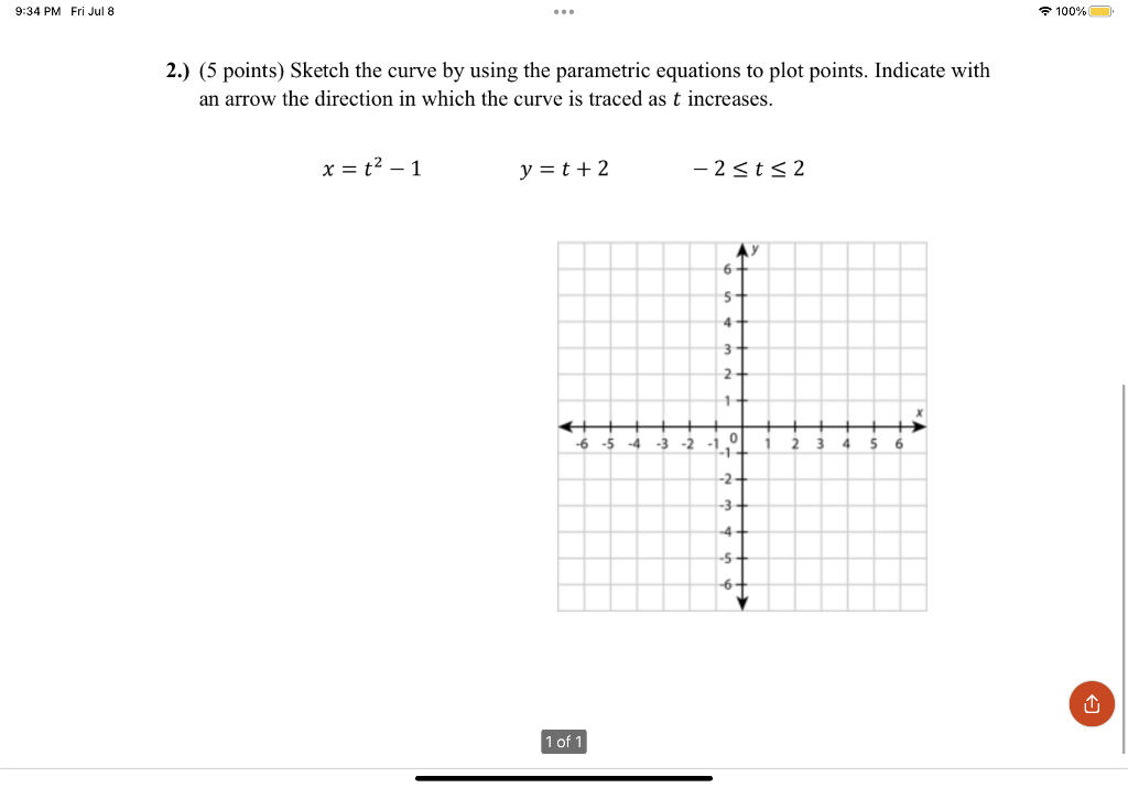 Solved 9:34 PM Fri Jul 8 2.) (5 points) Sketch the curve by | Chegg.com