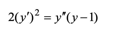 Solved 2(y)2 = y"(y-1) | Chegg.com