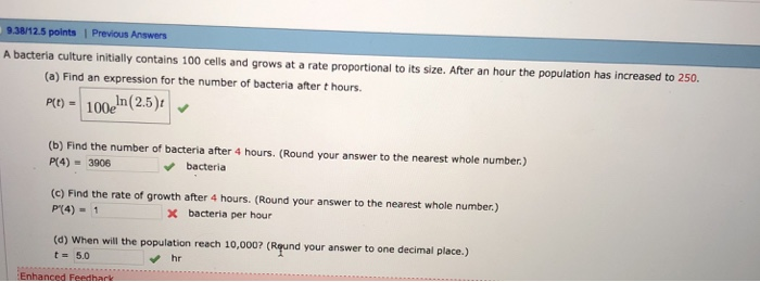 Solved 9.38/12.5 points | Previous Answers A bacteria | Chegg.com