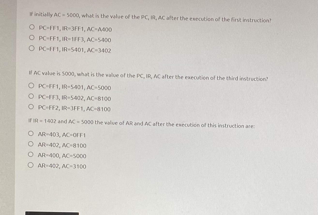 Solved If initially AC=5000, what is the value of the | Chegg.com