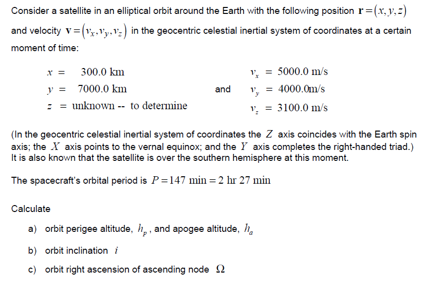 Solved Consider a satellite in an elliptical orbit around | Chegg.com