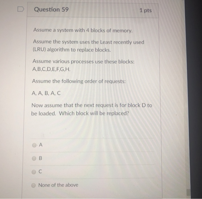 Solved D Question 42 1 pts Each byte of memory has a unique | Chegg.com