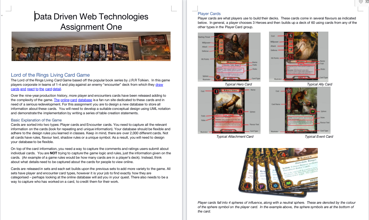 L Data Driven Web Technologies Assignment One Player | Chegg.com