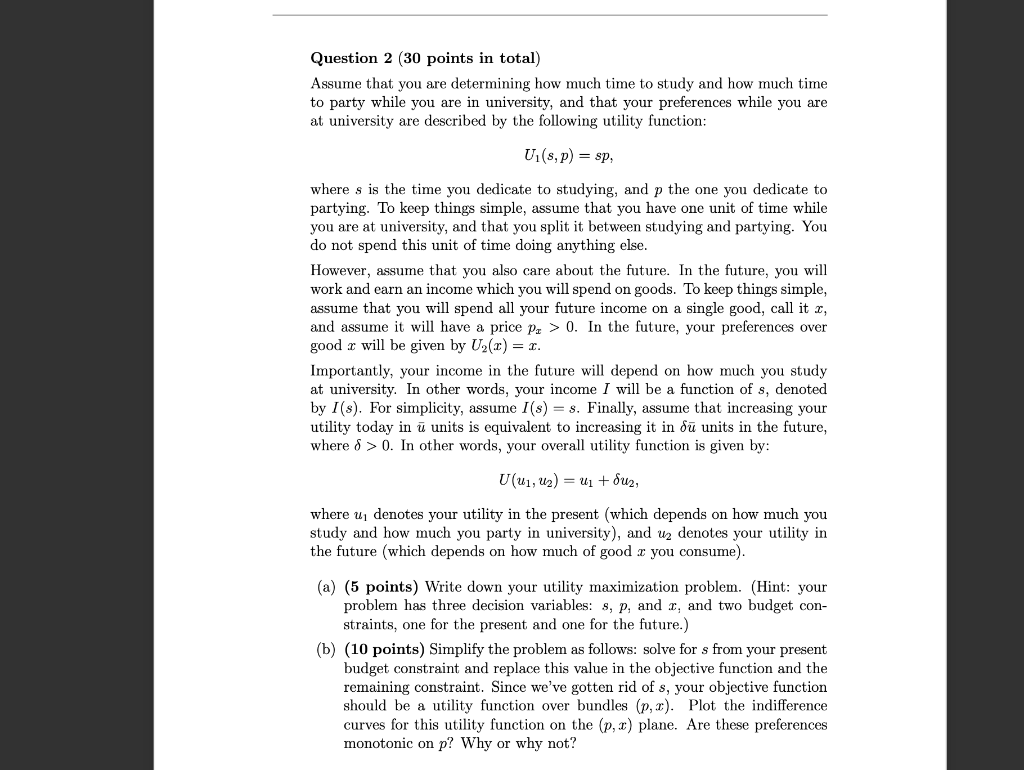 Solved Question 2 ( 30 points in total) Assume that you are | Chegg.com