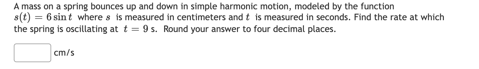 Solved A mass on a spring bounces up and down in simple | Chegg.com