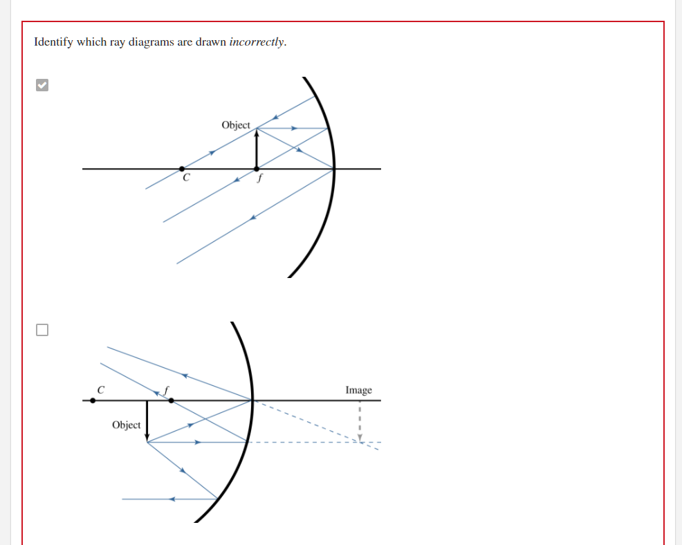 Solved The ray diagrams shown trace the path that light | Chegg.com